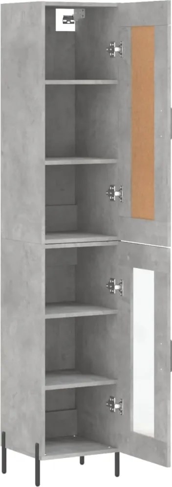 Skříň highboard betonově šedá 34,5x34x180 cm kompozitní dřevo 3200397