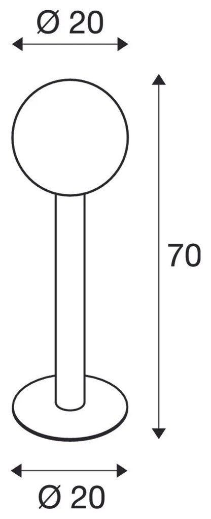 SLV 1002001 Gloo Pure 70, venkovní sloupkové svítidlo, 1x E27 max 23W, antracit, výška 70cm, IP44