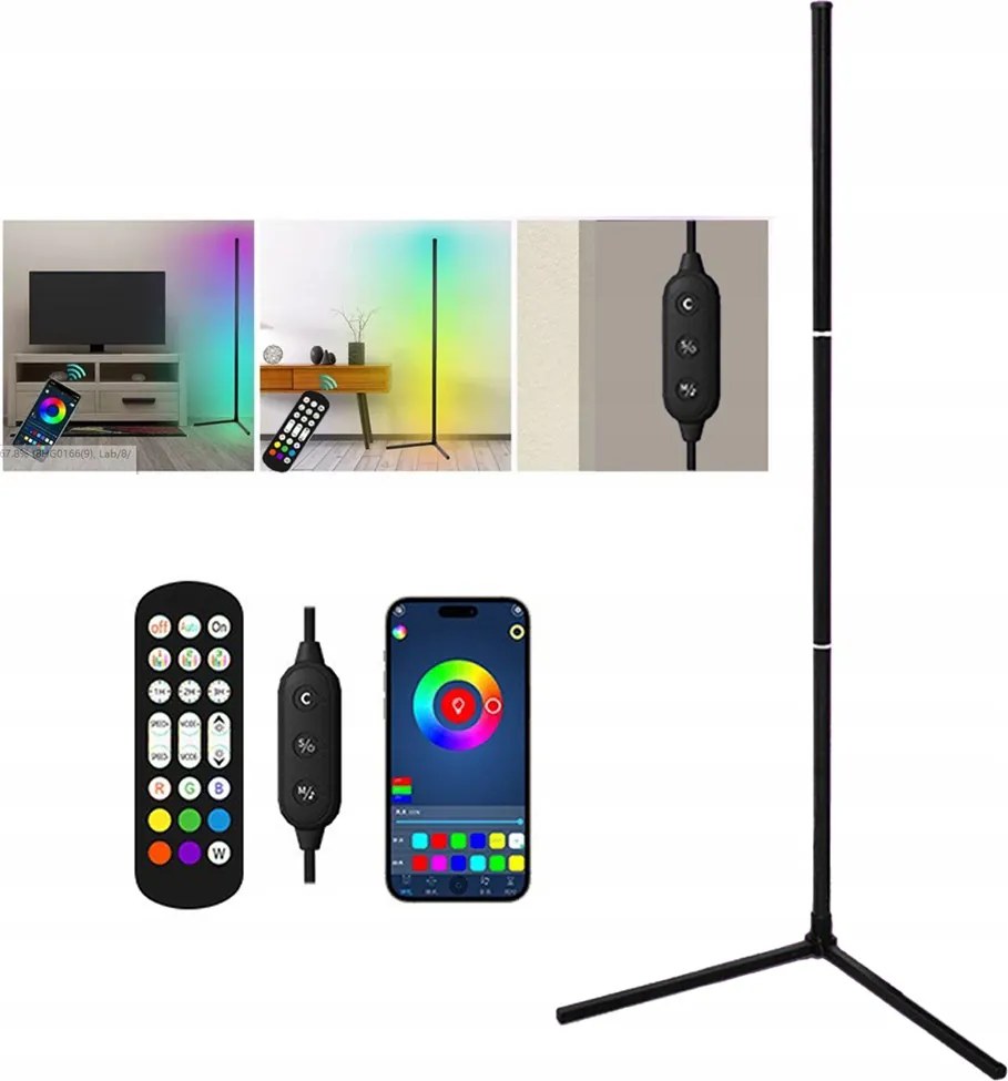 Led podlahová lampa 10W měnící barvu Rgb stojací lampa rohová lampa