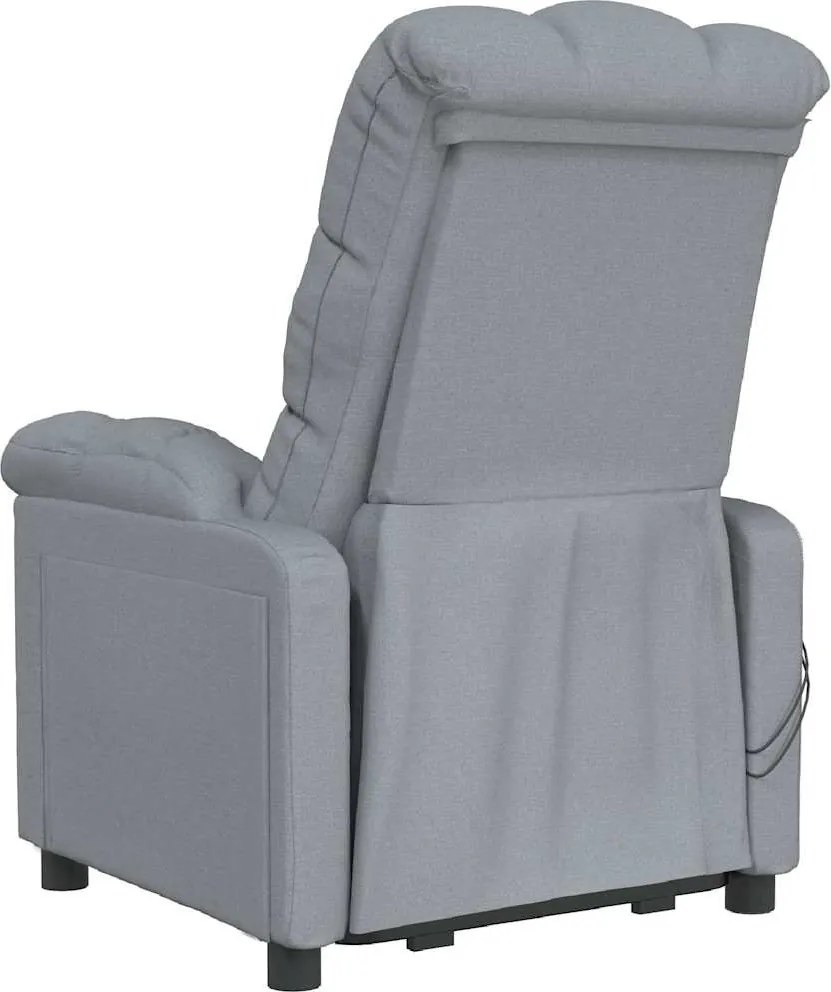 Elektrické masážní křeslo světle šedé textil 3073758