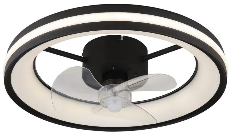 Globo 03651 - LED Stropní svítidlo s ventilátorem GATIAN LED/30W/230V černá + DO 03651