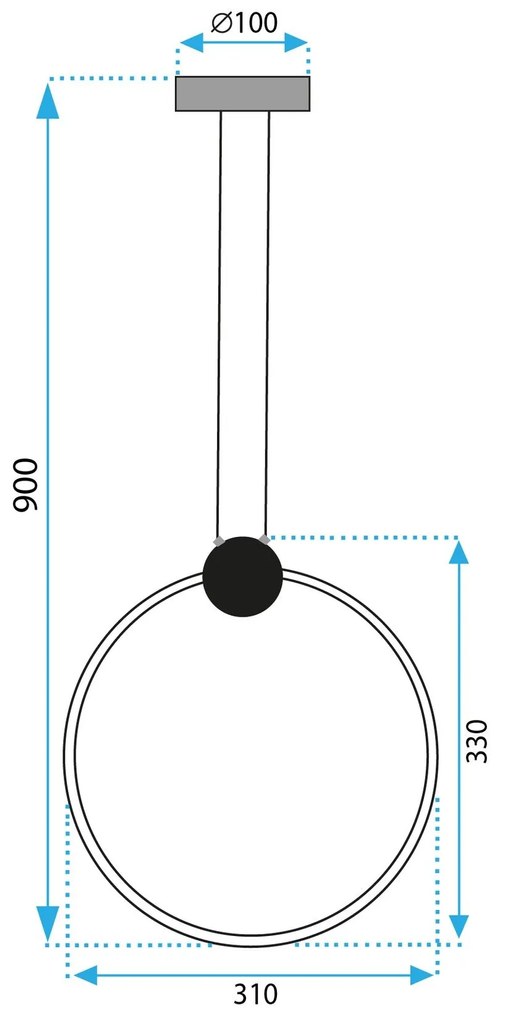 Toolight Toolight, LED stropní svítidlo 30cm, 13W, 4000K, 1500lm, APP1394-CP, zlatá matná, OSW-00952
