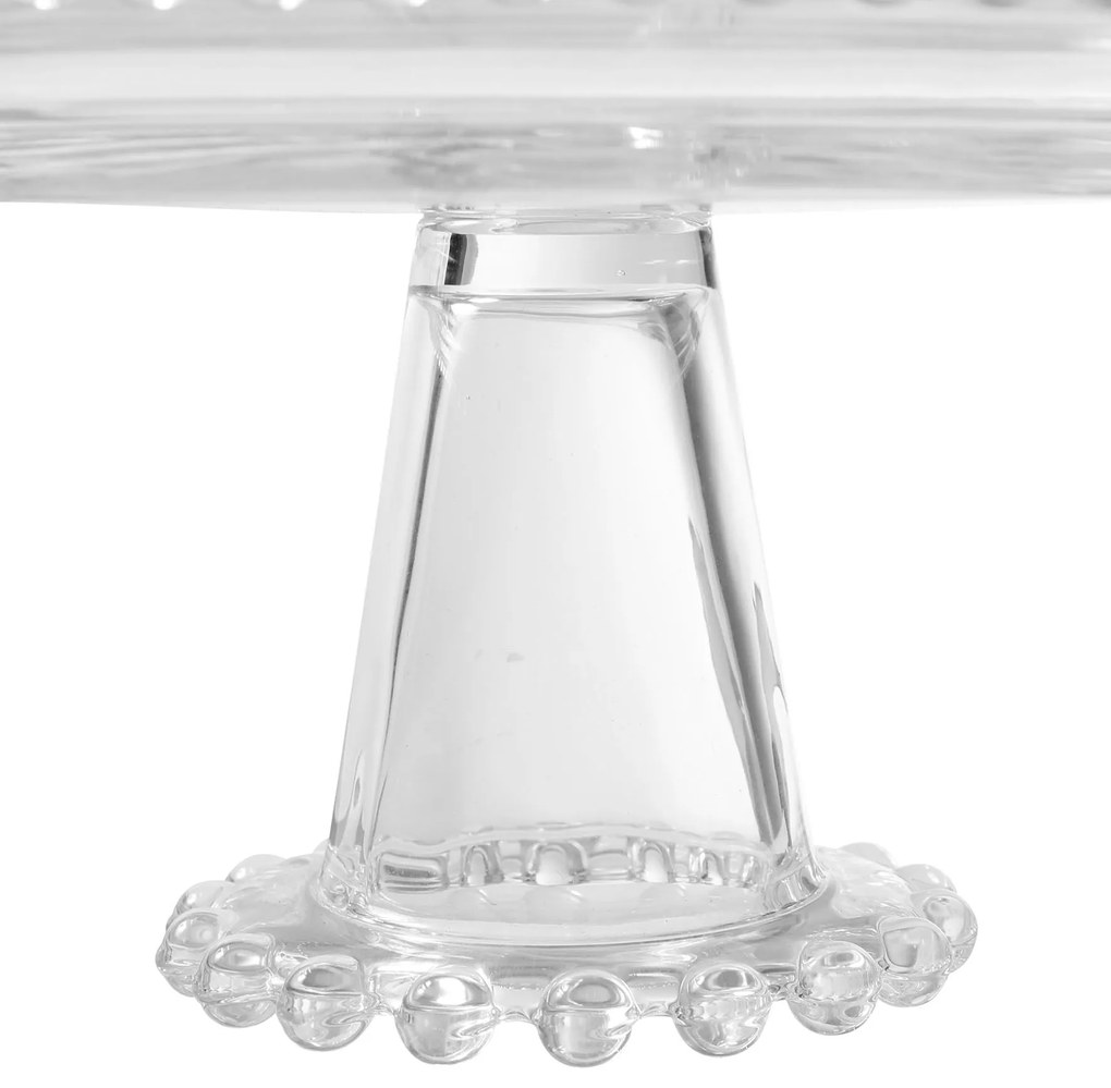 CÔTÉ TABLE Skleněný dortový stojan Pearl, čirá barva, sklo