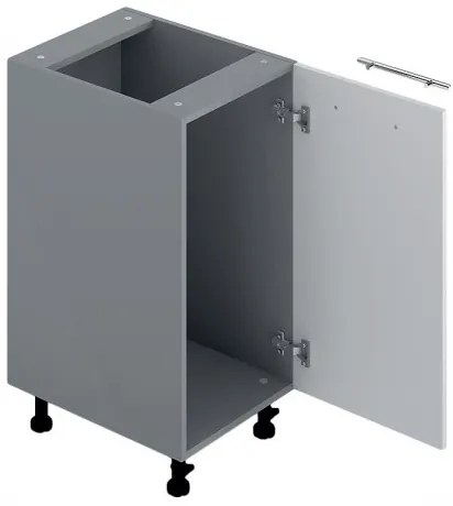 EXTOM Skříňka dolní rohová MALMO D13 U Korpus:: GREY, Dvířka:: ares white