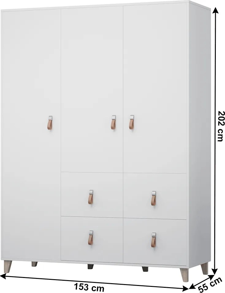 Skříň, bílá, ABS hrany, FIERA 3D
