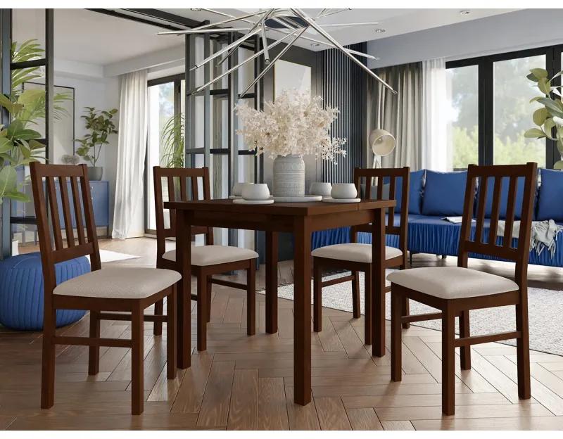 Rozkládací jídelní stůl se 4 židlemi AL08, Barva dřeva: sonoma-L, Potah: Kronos 7