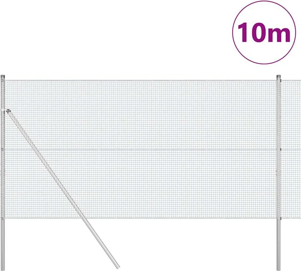Zemní upevnění svařované drátěné ploty 10 x 1,4 m Stříbrná 3351580