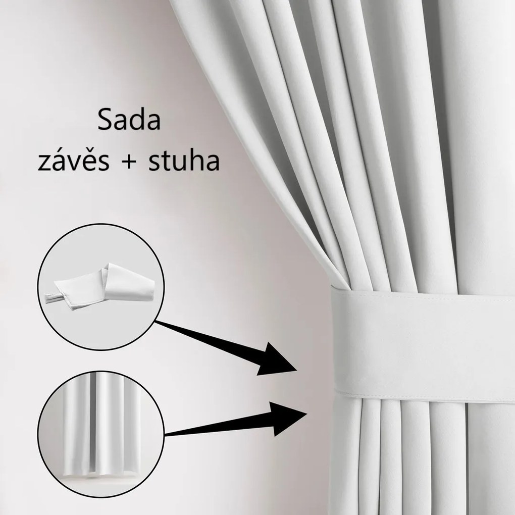 Závěs AmeliaHome Blackout s průchodkami 140x175 cm světle šedý