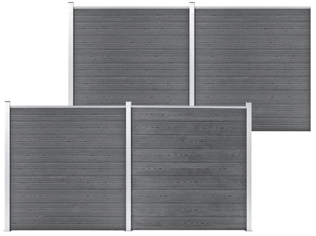 Zahradní plot WPC 699 x 186 cm šedý 3053227