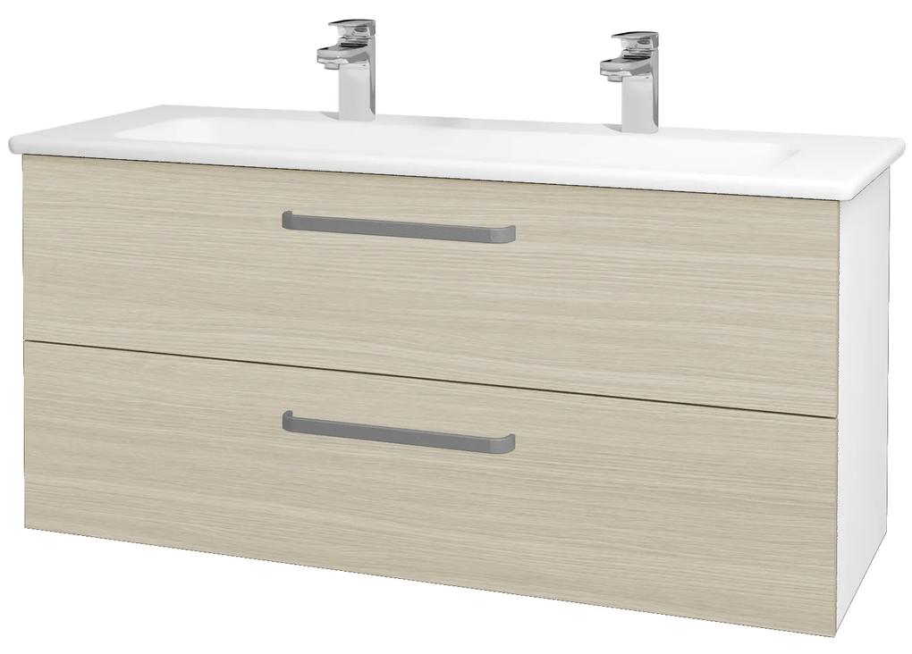 Dřevojas Koupelnová skříň GIO SZZ2 120 Varianta: N01 Bílá lesk / Úchytka T03 / D06 Ořech