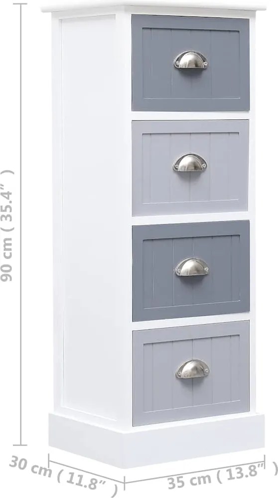 Odkládací skříňka 35 x 30 x 90 cm dřevo pavlovnie 284078