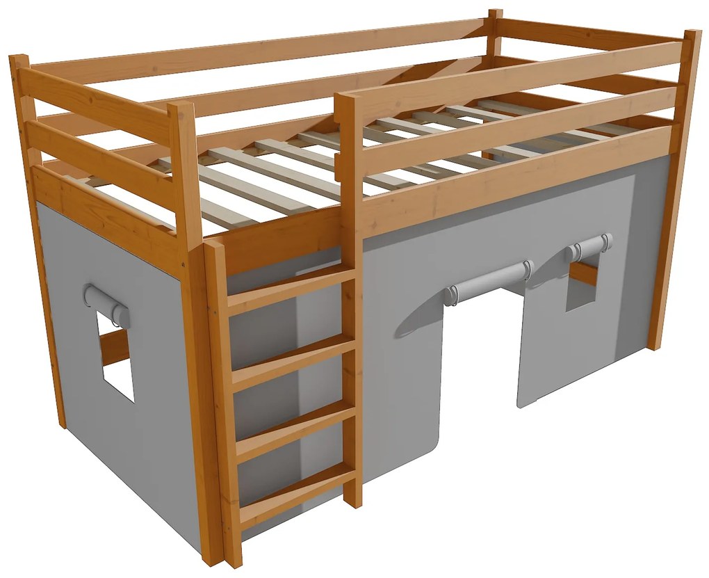 Vomaks Patrová zvýšená postel ZP 002 Rozměr: 90 x 200 cm, Barva: surové dřevo