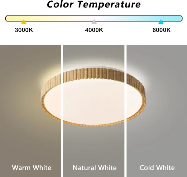 Brilagi-LED Stm. strop. sv. CORVO LED/72W/230V 3000-6000K dek. dřeva pr.50 cm+DO