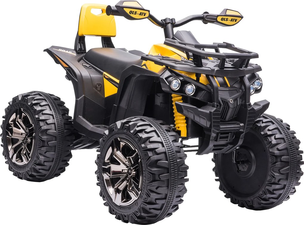 HOMCOM Elektrický čtyřkolka pro děti, 12V 10Ah, čtyřkolka s funkcí vpřed a vzad, 2 motory, USB připojení, MP3 přehrávač, vozidlo pro děti s předním s…
