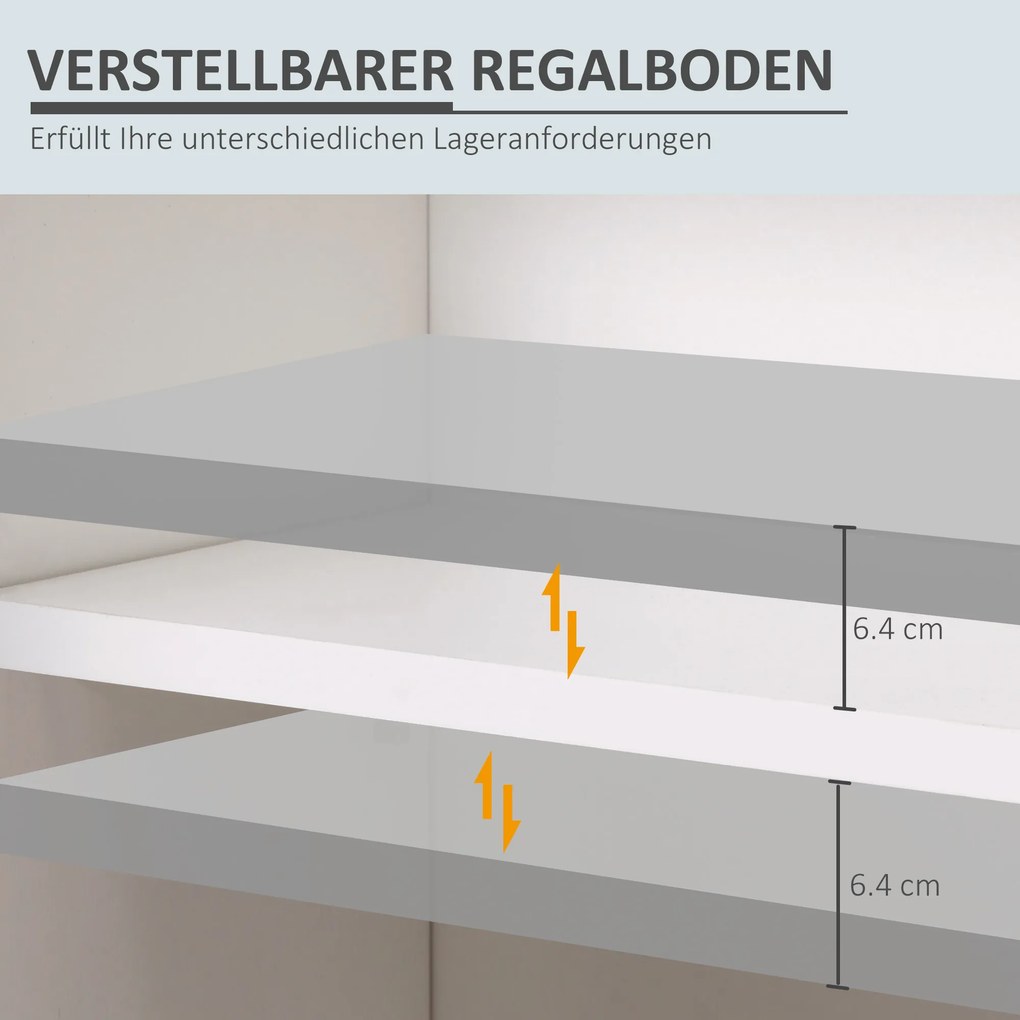 Kleankin Koupelnová Podskříňová Skříň s 2 Dveřmi a Nastavitelnou Vnitřní Policí Moderní Styl 60x30x62.5 cm Bílá
