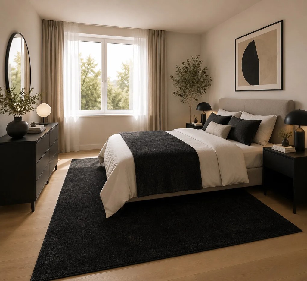 Ayyildiz, Kusový koberec Ata 7000 anthracite, 140x200, šedá, obývací pokoj