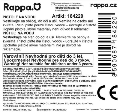 RAPPA Vodní pistole / softová / 31 cm