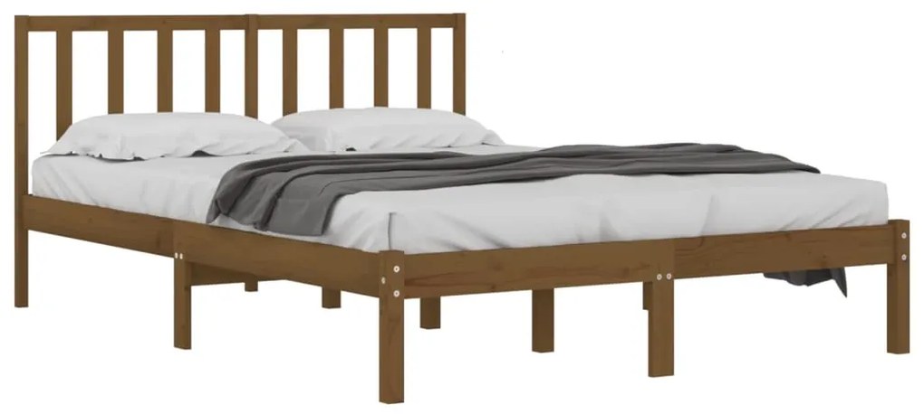Rám postele medově hnědý masivní borovice 200 x 200 cm,  3105094