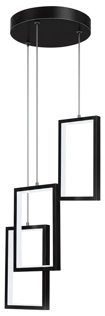 Toolight Závěsné moderní LED osvětlení Rectangle D103 LHJ087-3CP černé