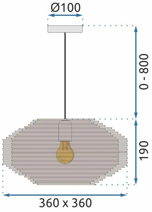 Toolight, bambusové závěsné svítidlo ve stylu BOHO NATURAL 1xE27 APP884-1CP, OSW-05244