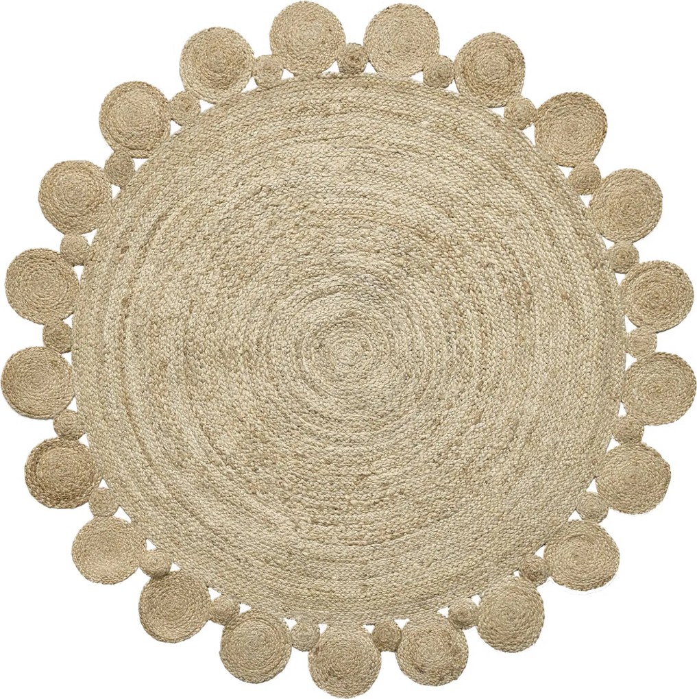 Diamond Carpets India, Ručně vázaný kusový koberec Hesper J-15 Natural kruh, 140x140 (průměr) kruh, béžová, chodba / předsíň