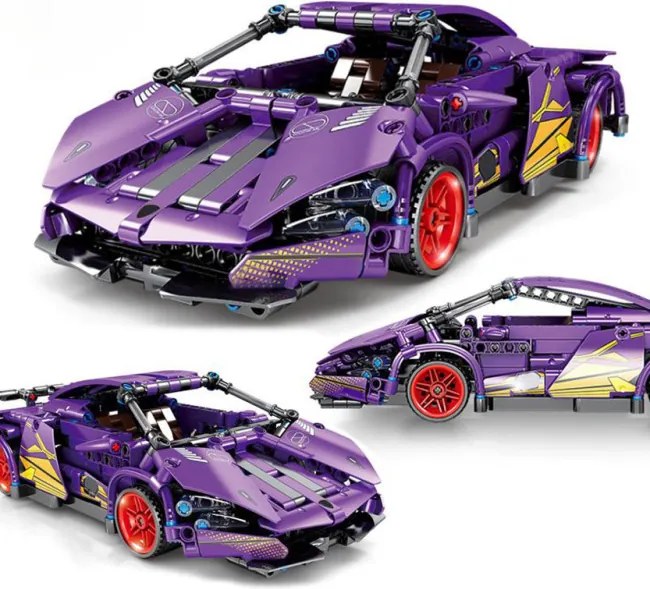 Stavebnice auta SUPERCAR No.J2003 fialová - 470 dílků