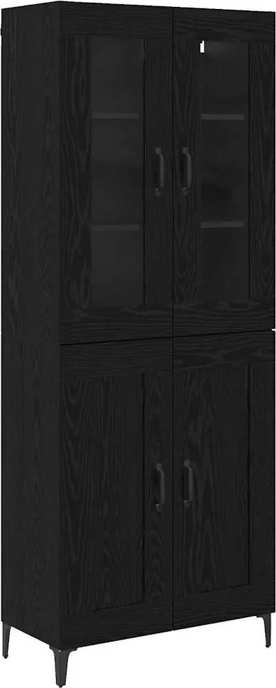 Vysoký bufet Černý dub 69,5 x 34 x 180 cm Kompozitní dřevo 3403582