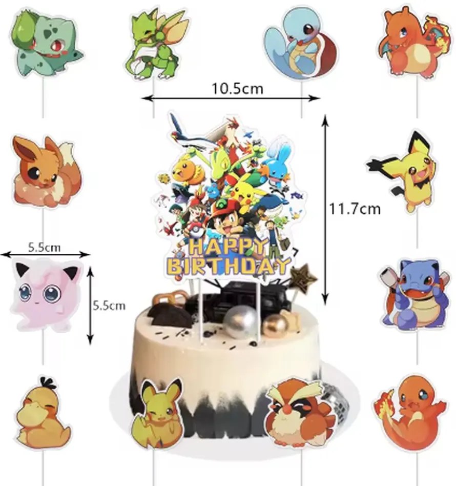 Narozeninová party dekorace s motivem Pokémon Varianta: 13 ks dortový topper