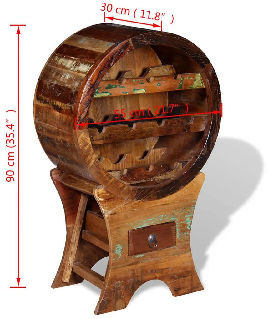 vidaXL Marketos Stojan na víno na 10 lahví masivní recyklované dřevo
