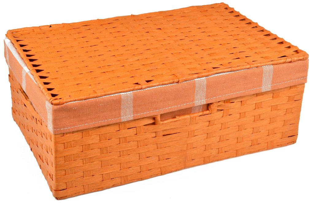 Vingo Úložný box s víkem oranžový Rozměry (cm): 22x15, v. 9