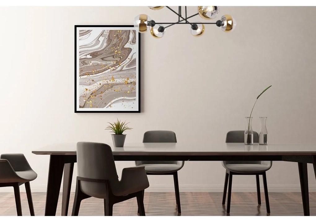 Stropní svítidlo Asturia, 6x zlaté/transparentní skleněné stínítko, B