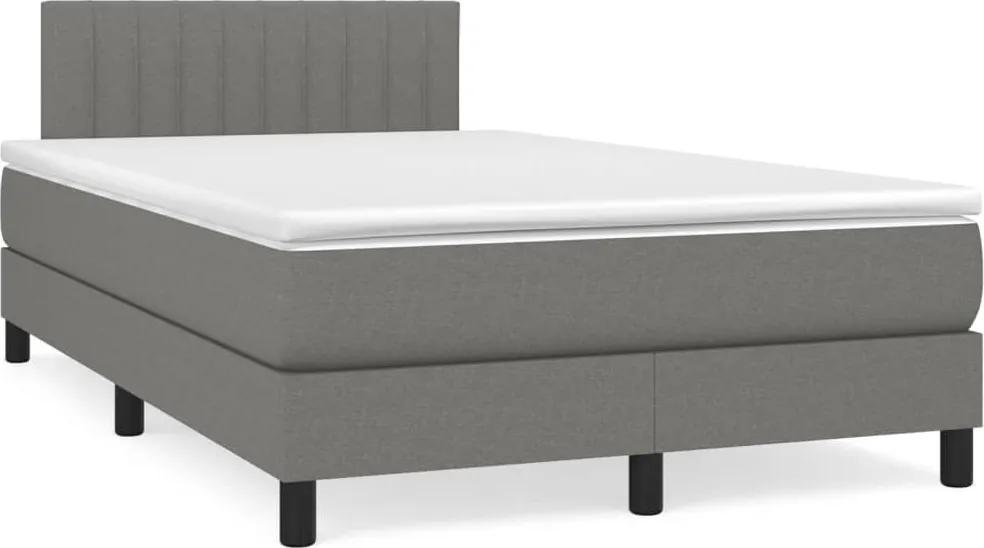 vidaXL Box spring postel s matrací 120x200 cm textil [3140202] Barva: tmavě hnědá