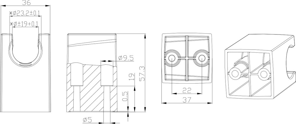 Aqualine SK050 držák sprchy chrom