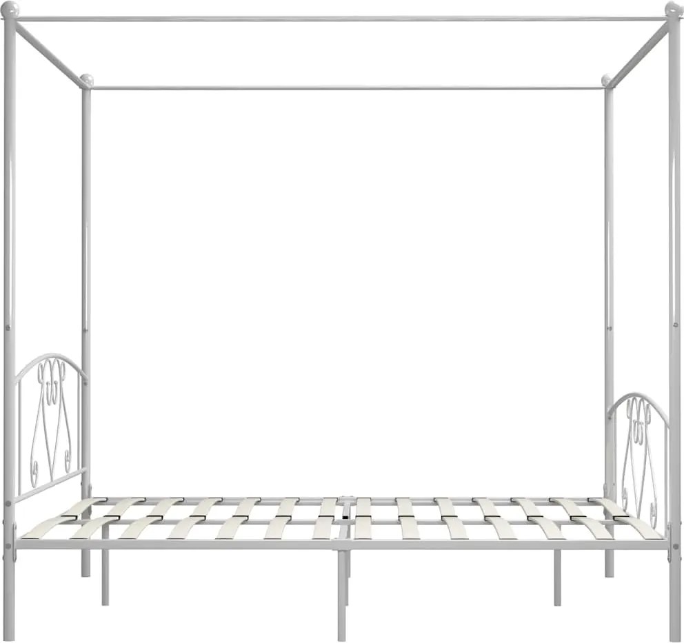 Rám postele s nebesy bílý kovový 180 x 200 cm 284431