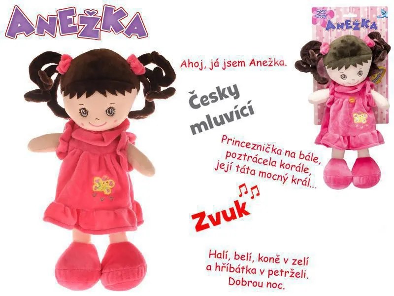 Panenka Anežka 36 cm na baterie česky mluvící a zpívající Blondýnka