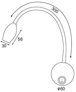 ACA Lighting LED nástěnná lampička s vypínačem SWAN 3W/230V/4000K/210Lm/50°/IP20, bílá