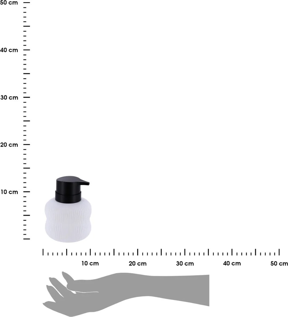 Dávkovač mýdla Ceran, bílá/s černými prvky, 300 ml