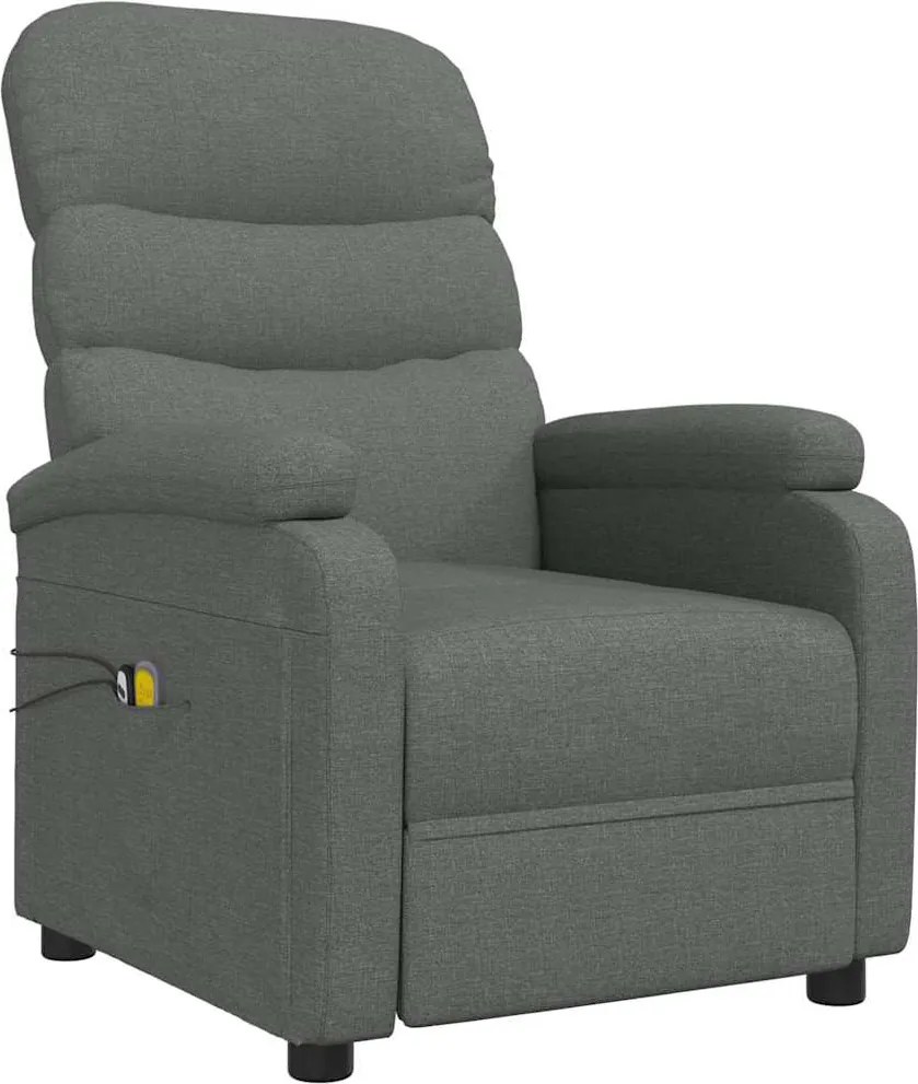 Elektrické masážní křeslo tmavě šedé textil 3073695