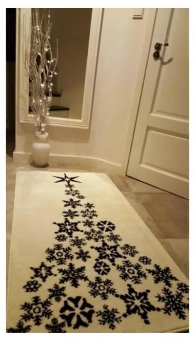 Kusový koberec Vánoční stromeček krémový 100x170cm