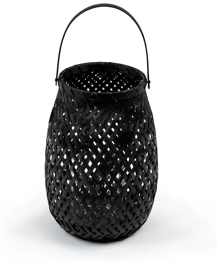 Černá bambusová lucerna Compactor Bamboo Lantern, ⌀ 18 cm