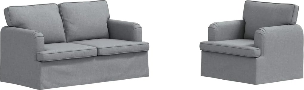 Set pohovek 2 ks Světle šedá textil 3407516