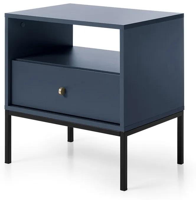 Noční stolek se zásuvkou Eladia - Tmavě modrý