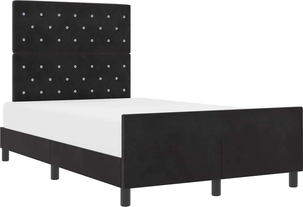 Postel s boxspringem s čelo Černá 120 x 200 cm samet 3344869