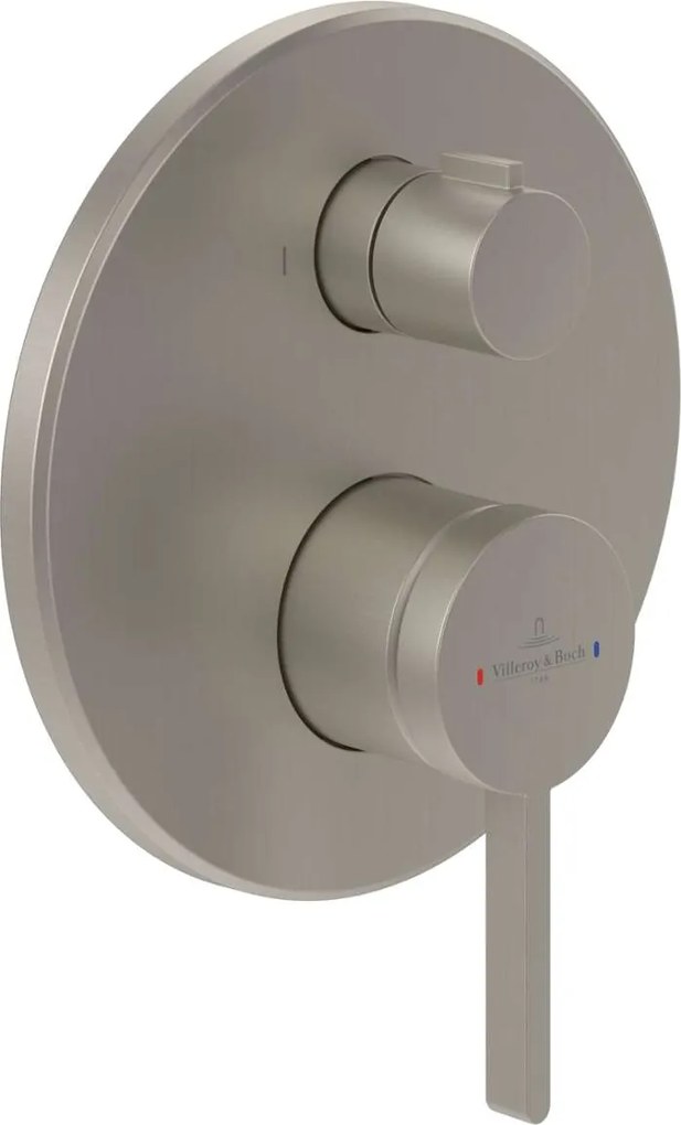 Villeroy & Boch Dawn - Baterie pod omítku, pro 2 spotřebiče, matný kartáčovaný nikl TVS10600600064