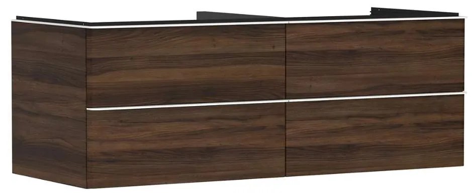 Hansgrohe Xelu Q - Umyvadlová skříňka, 50x136x55 cm, 4 zásuvky, tmavý ořech/matná bílá 54089700