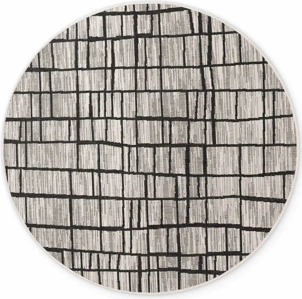 Ted Baker, Kusový koberec Ted Baker Haringey 106387 Black White kruh, 160x160, černobílá, chodba / předsíň