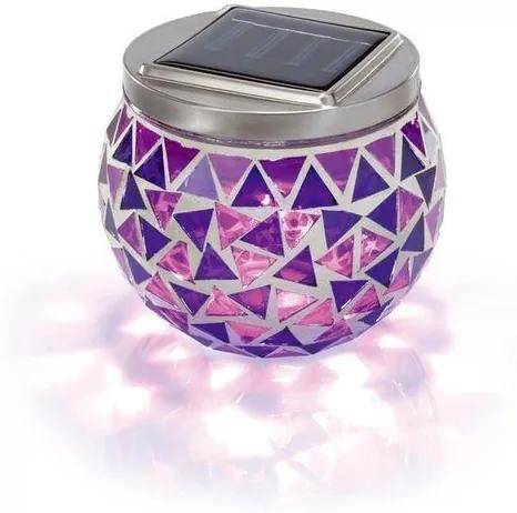 Solární mozaiková purpurová LED lampa Esotec Lila 102322
