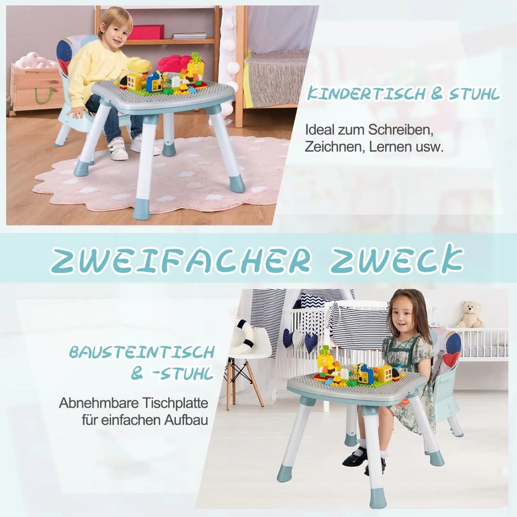 Costway Dětská vysoká židlička 6 v 1 vysoká židle a jídelní židlička