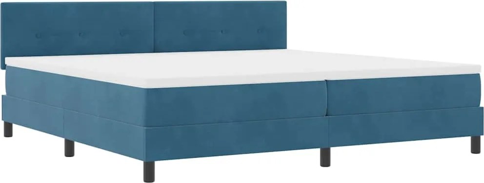 Postel s boxspringem s čelo Tmavě modrá 200 x 200 cm samet 3339198