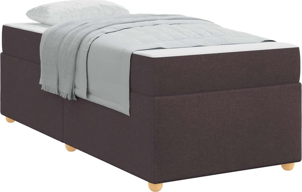 Rám postele s matrací Tmavě hnědá 80 x 200 cm textil 3399317